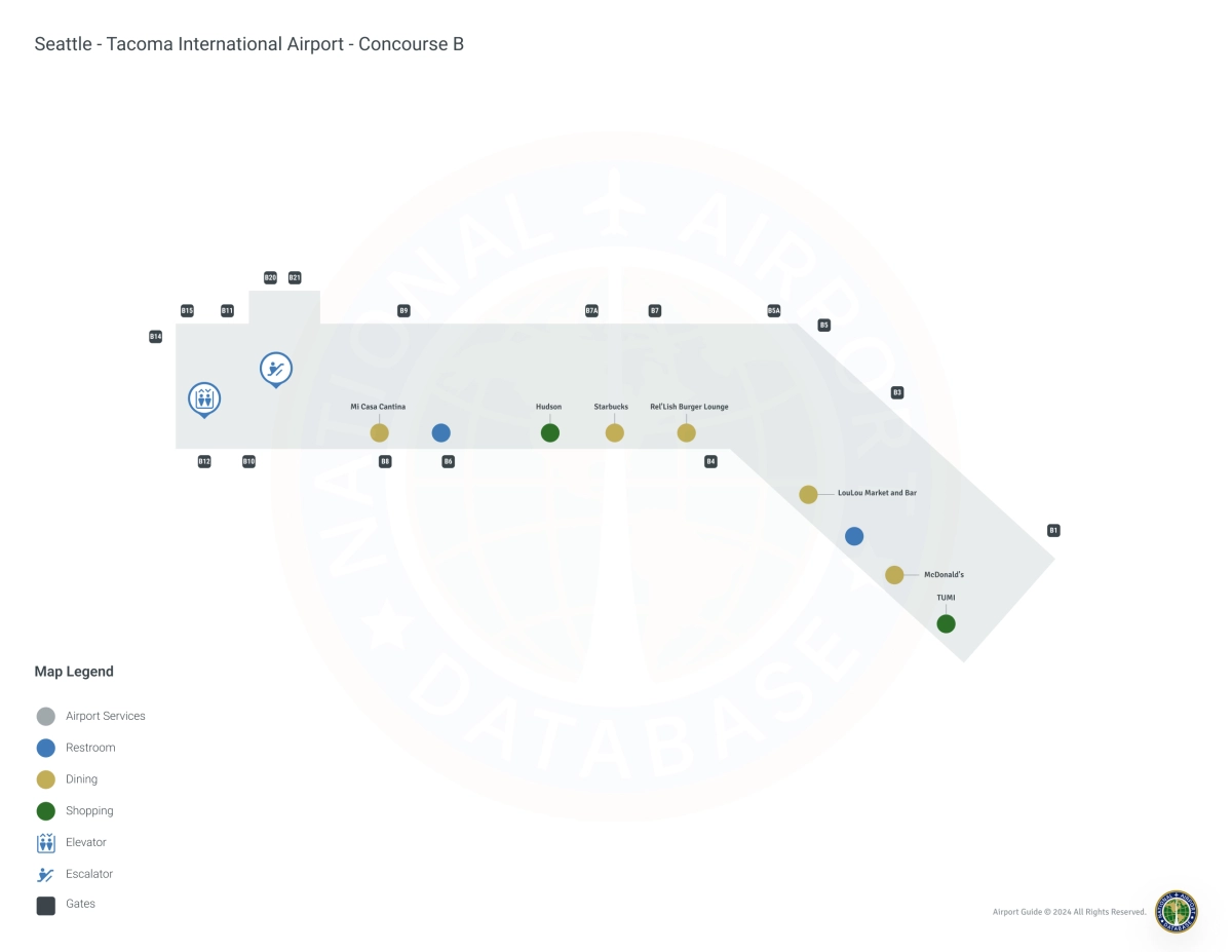 Seattle-Tacoma International Airport (SEA) | Concourse B | Level